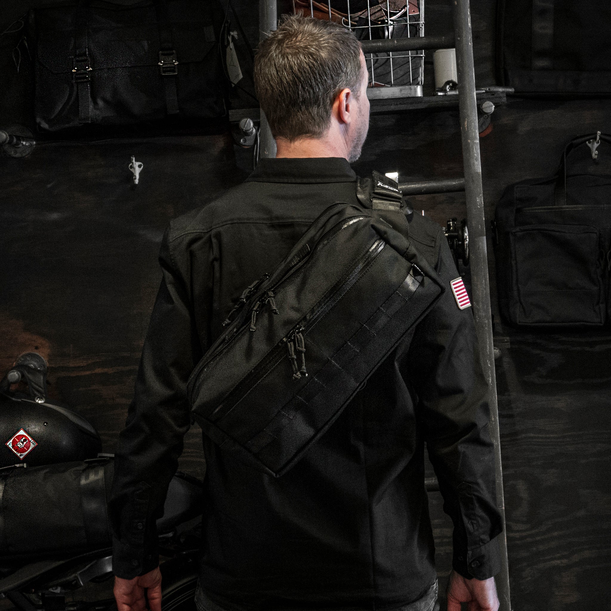 Insidious Sling Messenger Bag | Black Ballistic Nylon – DEFY